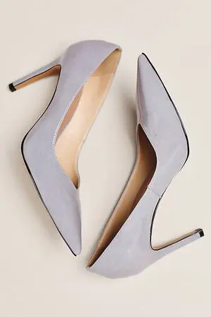 Maeve Leather Pointed-toe Stiletto Heels - Light Blue