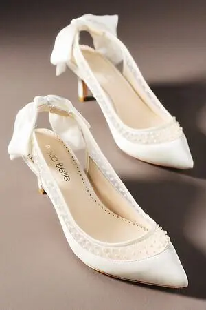 BELLA BELLE Georgie Pearl Slingback Heels - White