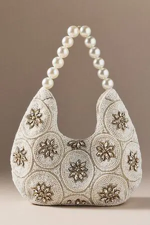 Anthropologie Pearl Spur Beaded Bag