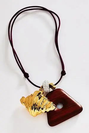 Timeless Pearly Corded Croissant Necklace - Multi