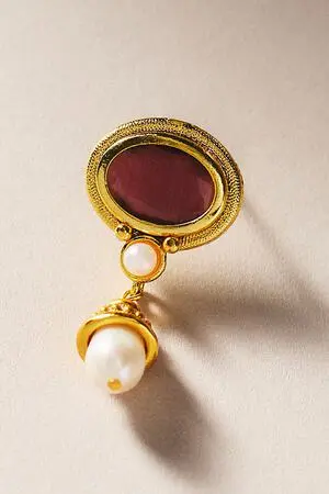 Maison Irem Garnet Pearl Drop Earrings