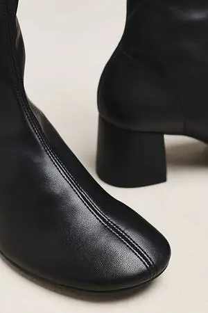 Maeve Block Heel Sock Boots - Black