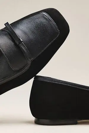Maeve Bow Square-toe Flats - Black