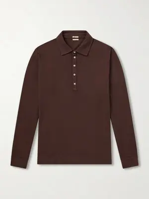 Massimo Alba Raya Cotton-jersey Polo Shirt - Brown