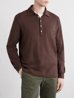 Massimo Alba Raya Cotton-jersey Polo Shirt - Brown