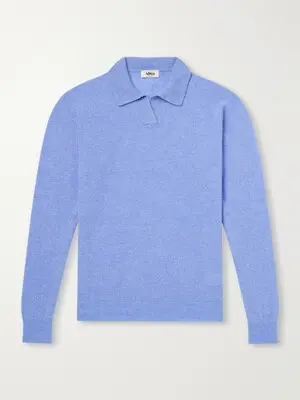 Altea Wool And Cashmere-blend Polo Sweater - Blue