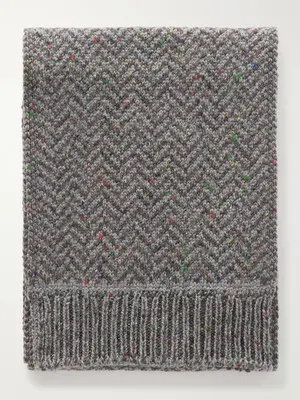 Gabriela Hearst Stanza Logo-appliquéd Cashmere Scarf - Gray