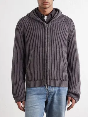 Our Legacy Level Merino Wool Zip-up Hoodie - Gray