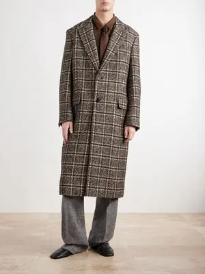 Dolce & Gabbana Checked Wool-blend Tweed Coat