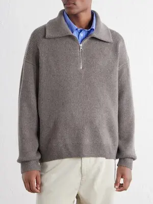FRAME Wool Quarter-zip Sweater