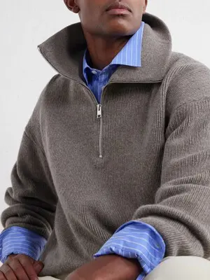 FRAME Wool Quarter-zip Sweater