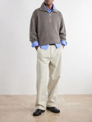 FRAME Cotton-twill Wide-leg Trousers