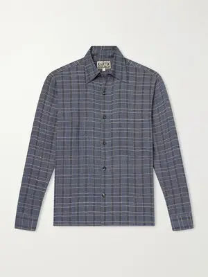 KARTIK RESEARCH Checked Cotton And Silk-blend Shirt
