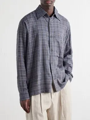 KARTIK RESEARCH Checked Cotton And Silk-blend Shirt