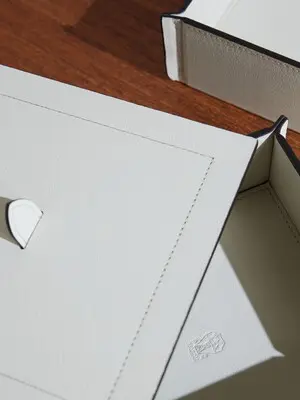 Brunello Cucinelli Set Of Three Leather Storage Box