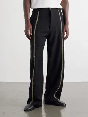 KARTIK RESEARCH Sultan Embroidered Wool Trousers
