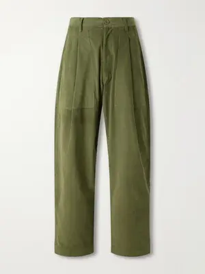 KARDO Yuki Straight-leg Cotton-corduroy Trousers - Green