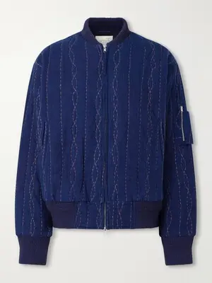 KARDO Max Embroidered Cotton Bomber Jacket - Blue