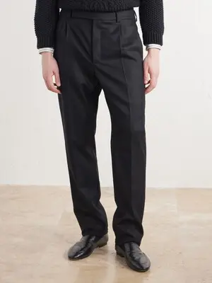 Saint Laurent Tapered Brushed Wool Trousers