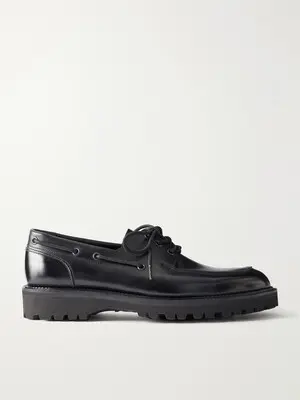 John Lobb Tide Leather Boat Shoes - Black