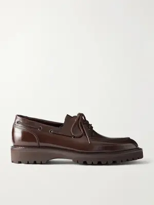 John Lobb Tide Leather Boat Shoes - Brown