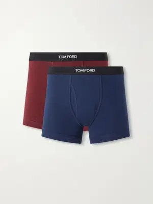 TOM FORD Two Pack Logo-jacquard Waistband Cotton-stretch Jersey Boxer Briefs - Multi