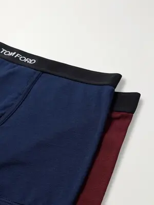 TOM FORD Two Pack Logo-jacquard Waistband Cotton-stretch Jersey Boxer Briefs - Multi