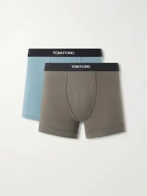 TOM FORD Two Pack Logo-jacquard Waistband Cotton-stretch Jersey Boxer Briefs - Multi