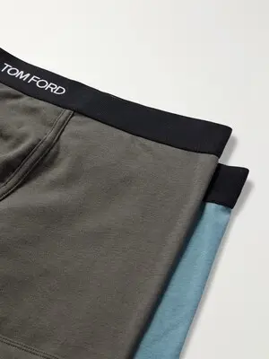 TOM FORD Two Pack Logo-jacquard Waistband Cotton-stretch Jersey Boxer Briefs