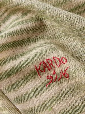 KARDO Embroidered Striped Cashmere Scarf