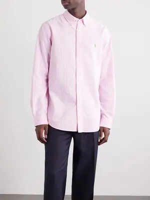 Polo Ralph Lauren Button-down Collar Logo-embroidered Cotton Shirt - Pink
