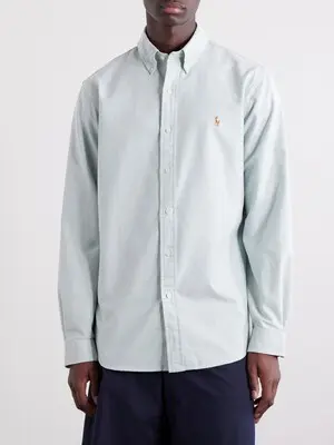 Polo Ralph Lauren Button-down Collar Logo-embroidered Cotton Shirt - Green