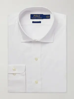 Polo Ralph Lauren Logo-embroidered Cotton-poplin Shirt - White