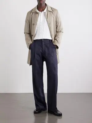 Polo Ralph Lauren Cable-knit Cotton And Linen-blend Polo Sweater