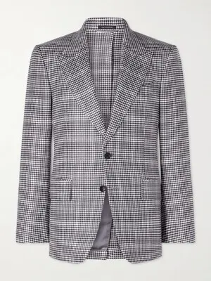 TOM FORD Houndstooth Wool-blend Blazer