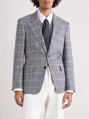 TOM FORD Houndstooth Wool-blend Blazer