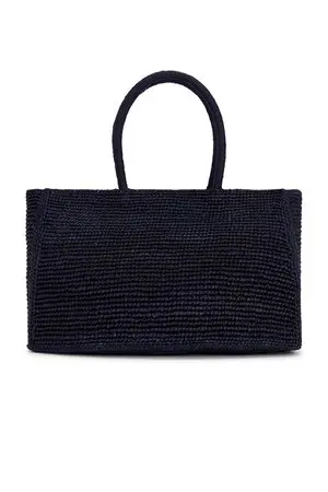 LIÉ STUDIO The Small Charlotte Raffia Bag - Navy