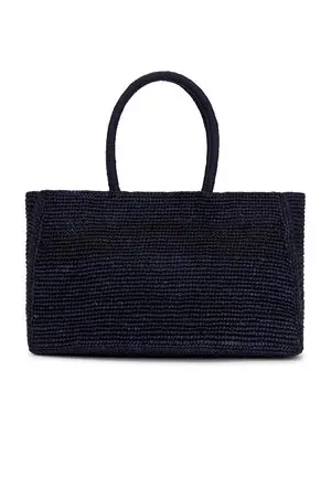 LIÉ STUDIO The Small Charlotte Raffia Bag - Navy