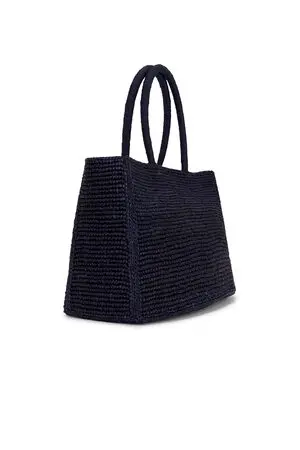 LIÉ STUDIO The Small Charlotte Raffia Bag - Navy