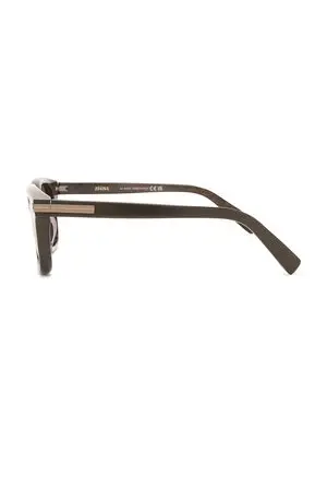 Zegna Geometric Acetate Sunglasses