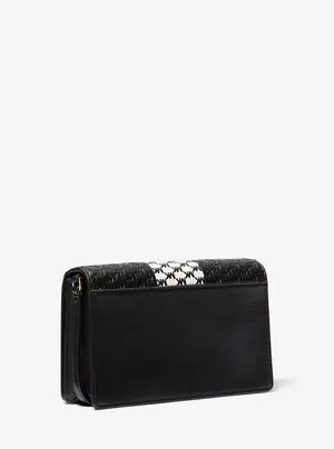 Michael Kors Logo Embossed Leather Crossbody Bag