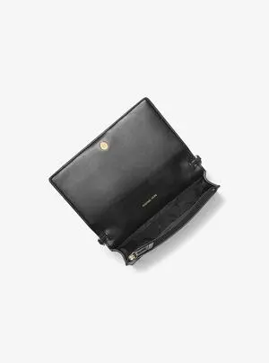 Michael Kors Logo Embossed Leather Crossbody Bag