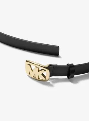 Michael Kors Logo Leather Belt - Black