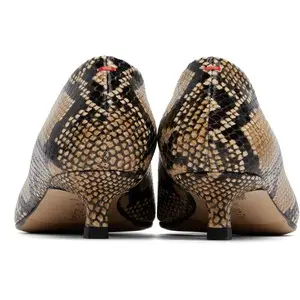 AeydĒ Clara Snake-effect Pointed-toe Pumps - Beige