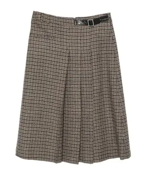 Seventy Checked Belted Pleated Skirt - Multi-color