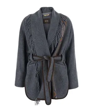 BAZAR DELUXE Navajo Belted Fringe Coat