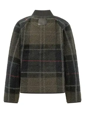 Barbour Plaid Fleece Bomber Jacket - Black