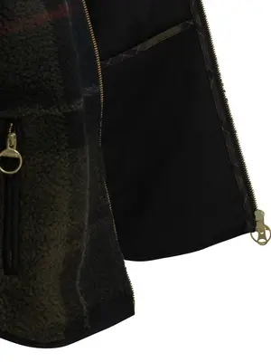Barbour Plaid Fleece Bomber Jacket