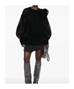 Blumarine Long-sleeved Knitwear With Floral Appliqu