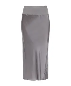 Rick Owens Ribbed Waist Midi Skirt - Grey